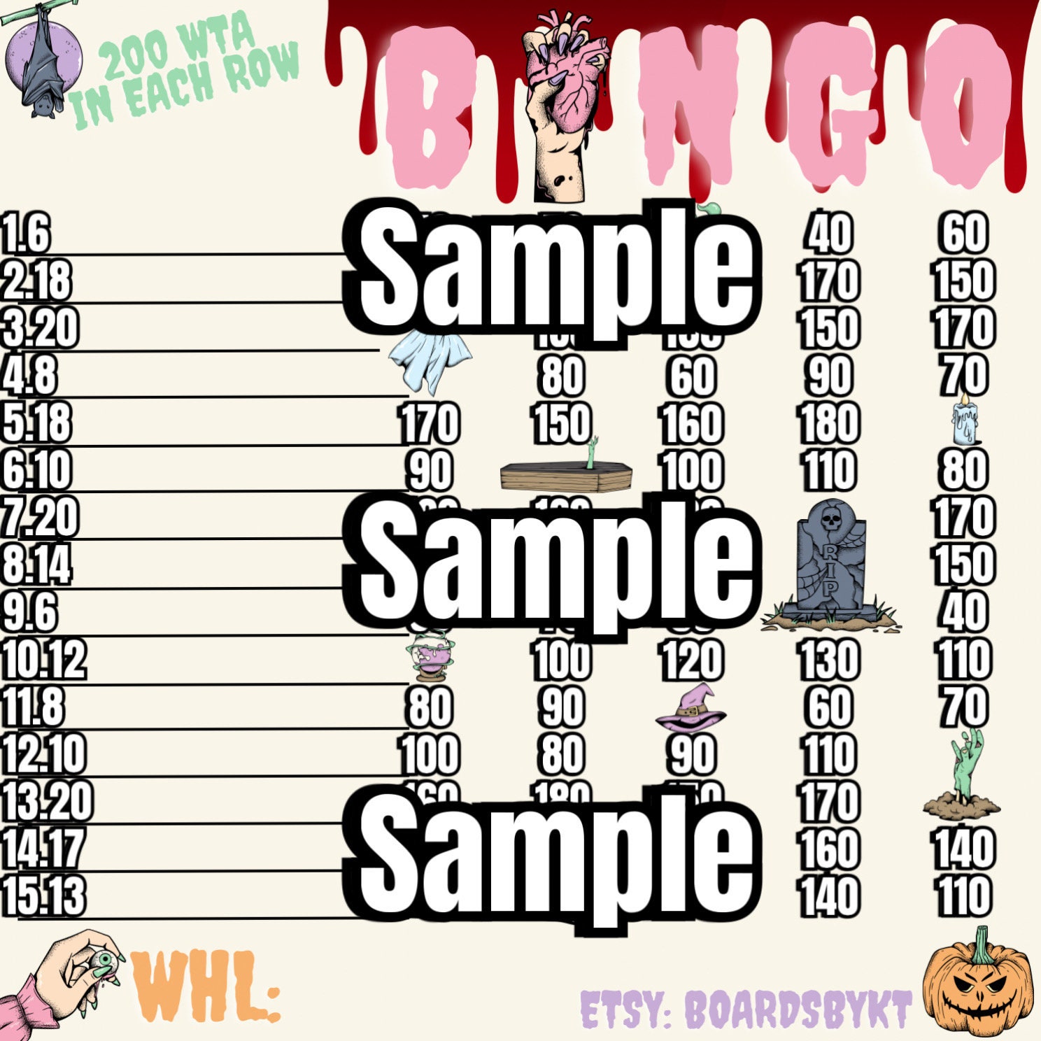 Halloween Bingo Board Bundle - Etsy