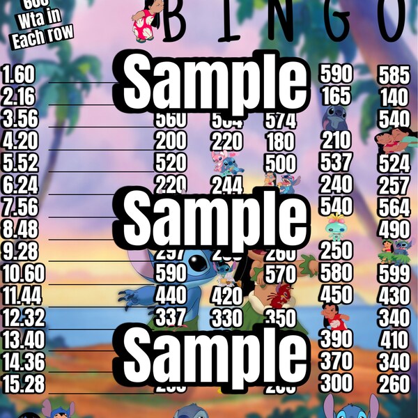 Lilo and Stitch Bingo Board - Etsy Canada