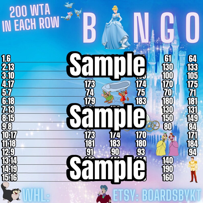 200 Bingo Board - Etsy