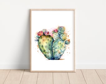 Digital Download, Heart Shaped Cactus Print, Succulent Print, Botanical Art Prints, Botanical ...