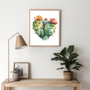 Digital Download, Heart Shaped Cactus Print, Succulent Print, Botanical Art Prints, Botanical ...