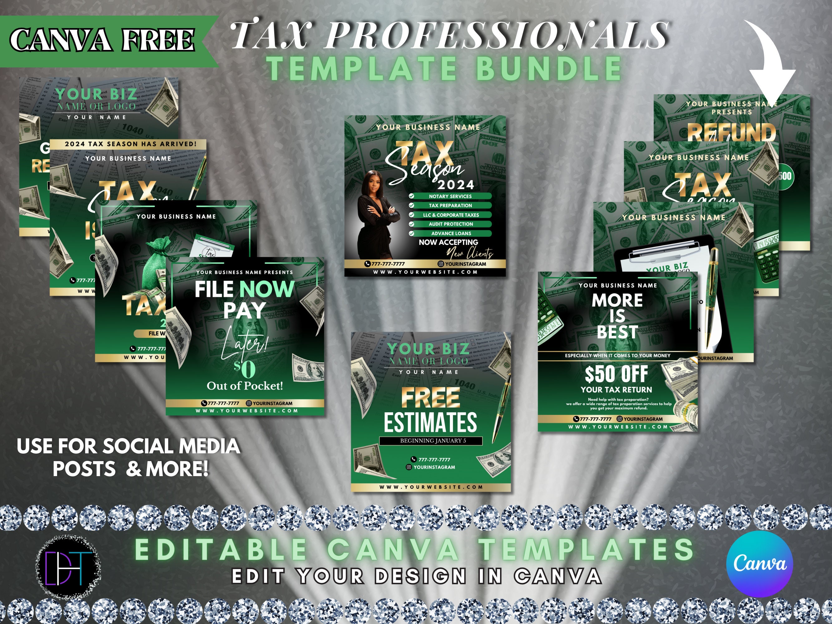 Tax Professionals DIY Templates, Canva Template, Tax Preparers, Sale ...