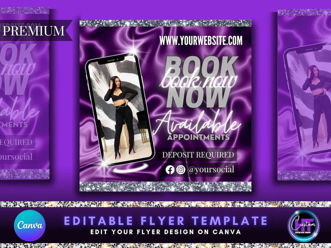 Book Now Flyer DIY Canva Flyer Template, Premade Business Flyer ...