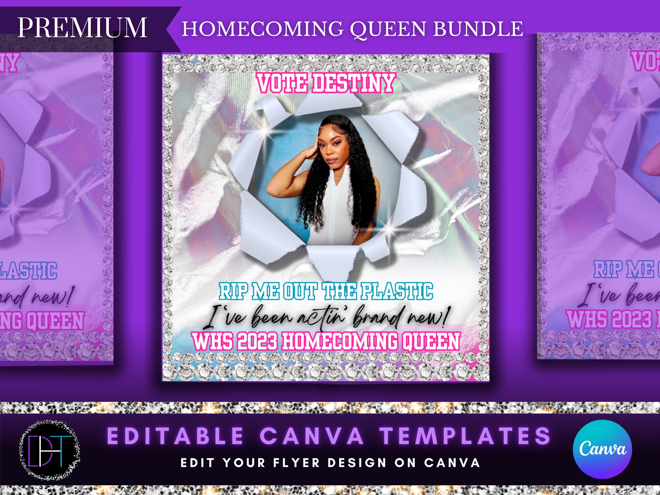 Homecoming Queen Flyer and Story Post, Canva Template, Homecoming ...
