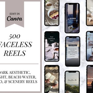 500 Faceless Reels Video Templates for Social Media, Canva Templates ...