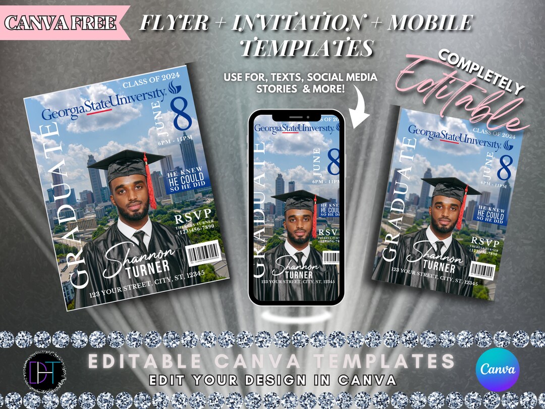 Graduation Invitation, Magazine Cover, Senior Magazine, Grad, Magazine ...