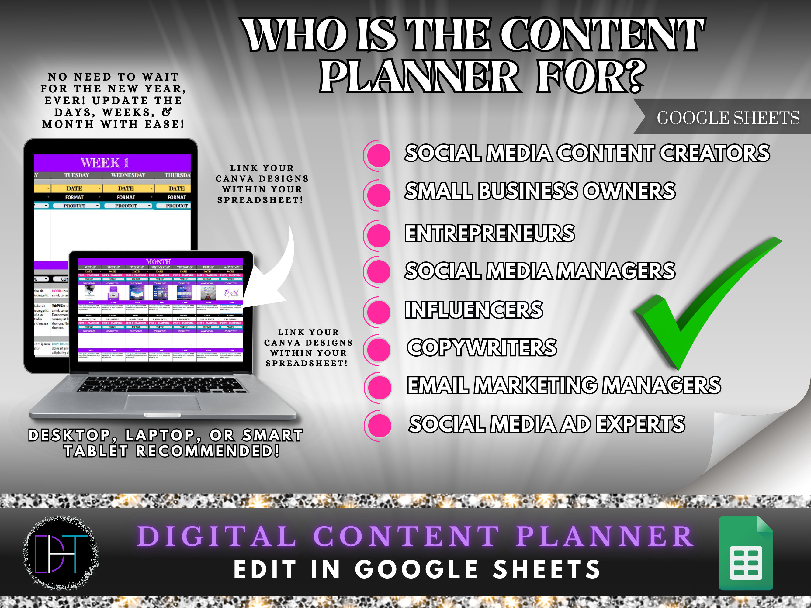 Ultimate Social Media Content Planner, Tiktok Planner, Instagram ...