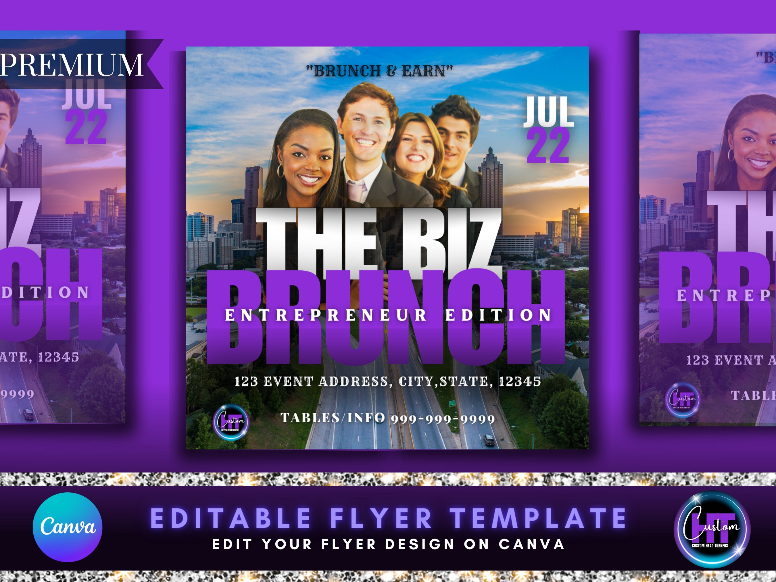 DIY Brunch Event Canva Template, Premade Business Flyer, Business ...