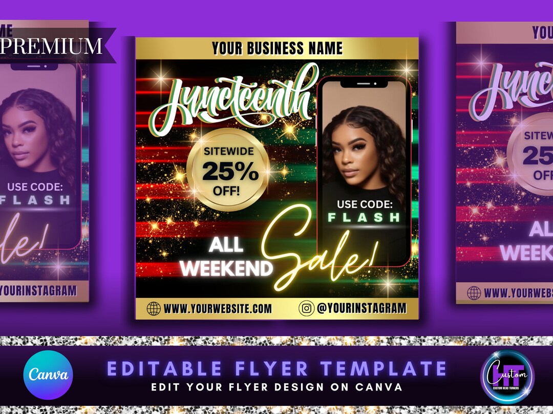 Juneteenth Sale Flyer, Editable Template, Business Sale, Social Media ...