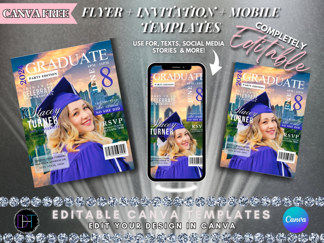 Graduation Invitation, Magazine Cover, Senior Magazine, Grad, Magazine ...