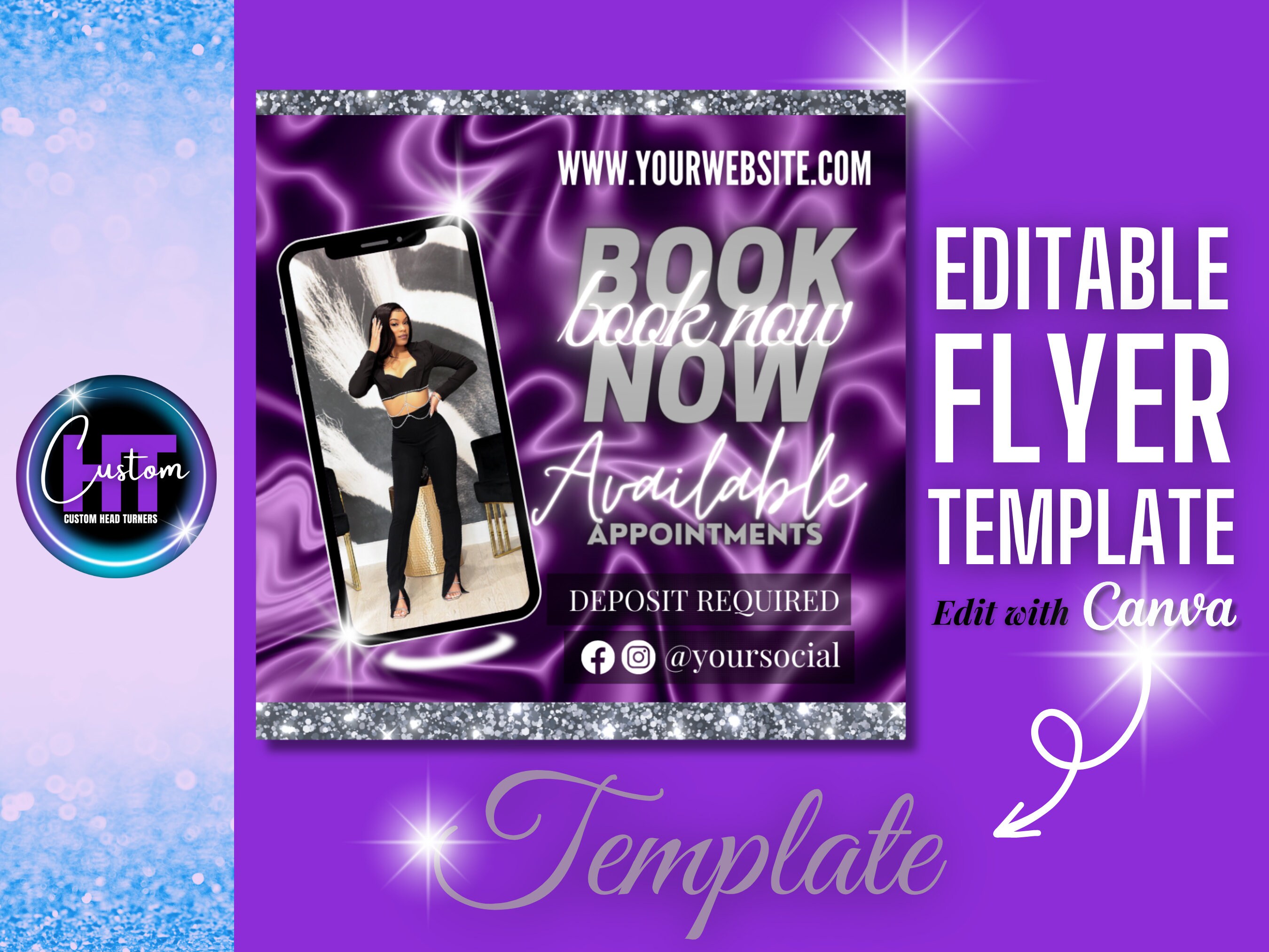 Book Now Flyer DIY Canva Flyer Template, Premade Business Flyer ...