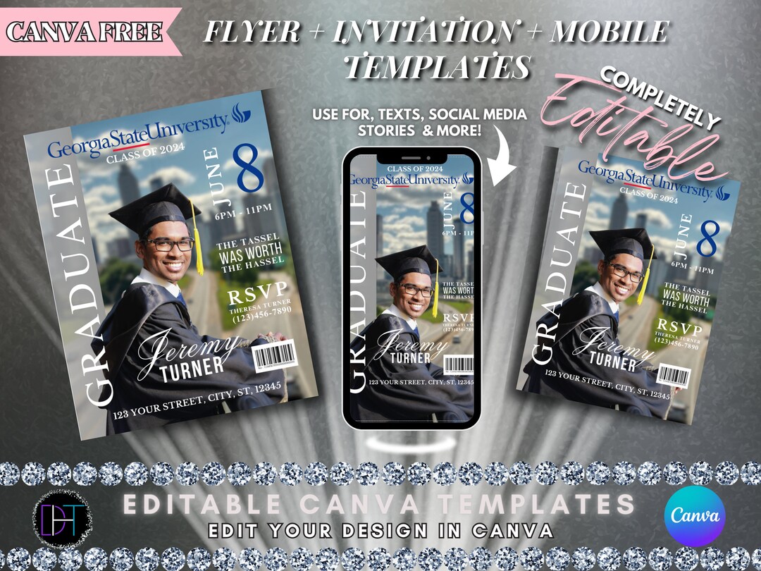 Graduation Invitation, Magazine Cover, Senior Magazine, Grad, Magazine ...