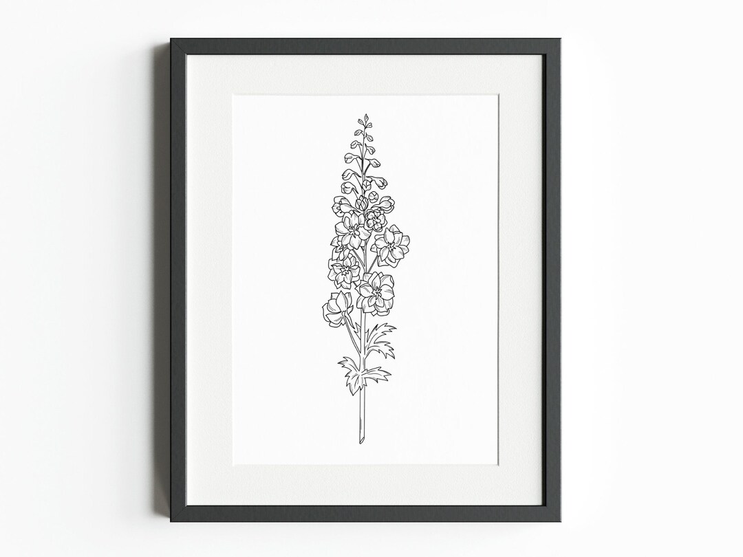 July Birth Month Flower larkspur INSTANT DIGITAL DOWNLOAD, Birth Flower ...