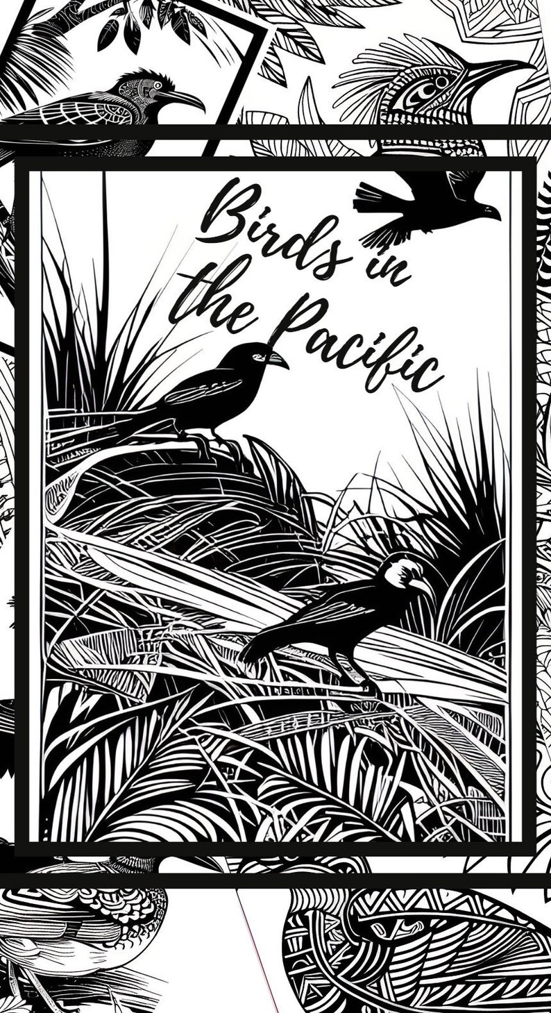 Birds in the Pacific Coloring Pages(1) - Etsy