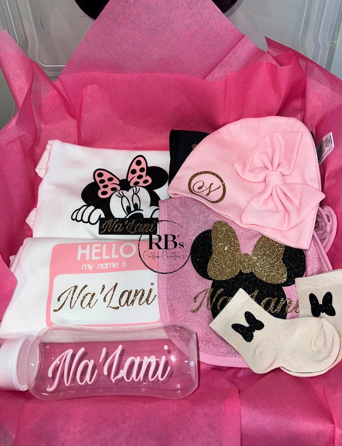 Personalized Custom Baby Girl Minnie Mouse Theme Baby Box - Etsy