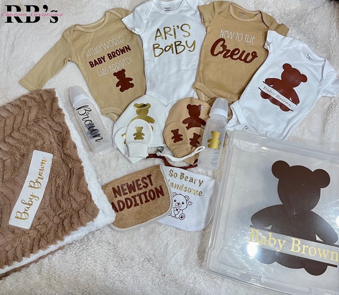 Personalized Custom Teddy Bear Theme Baby Box - Etsy