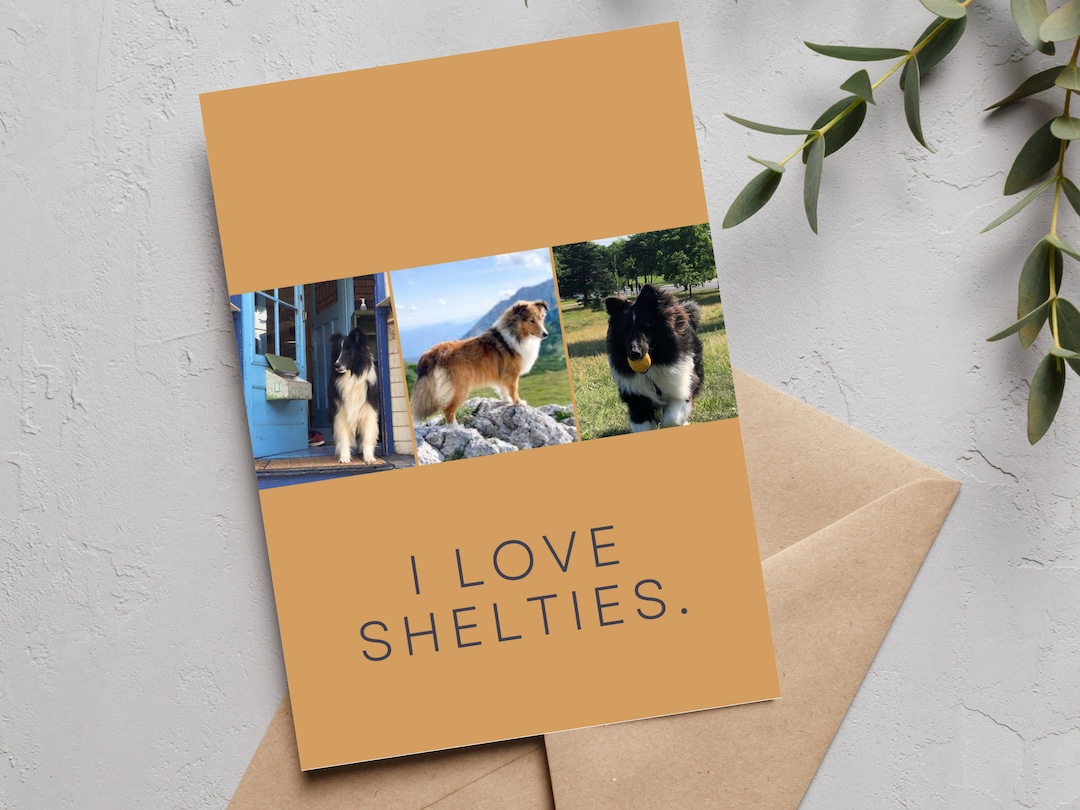 I Love Shelties Collage Template Card - Etsy