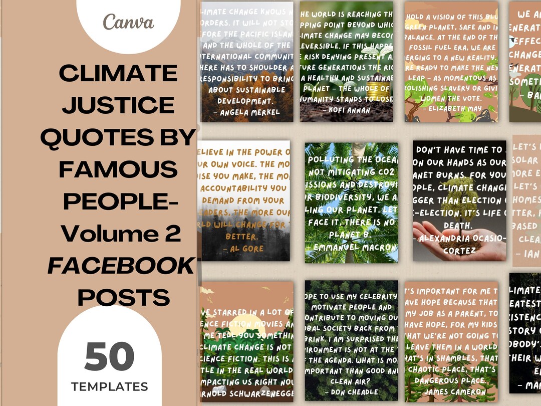 50 Climate Justice Quotes by Famous People Digital Templates Volume 2 ...