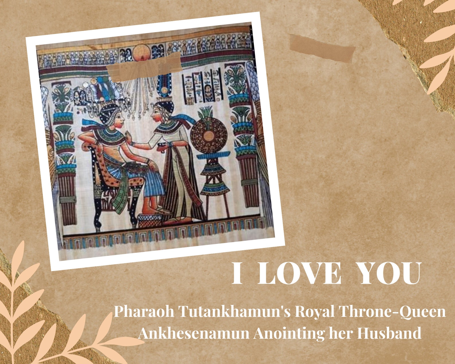 I Love You-ancient Egyptian Pharaoh Tutankhamun's Royal Throne Queen ...