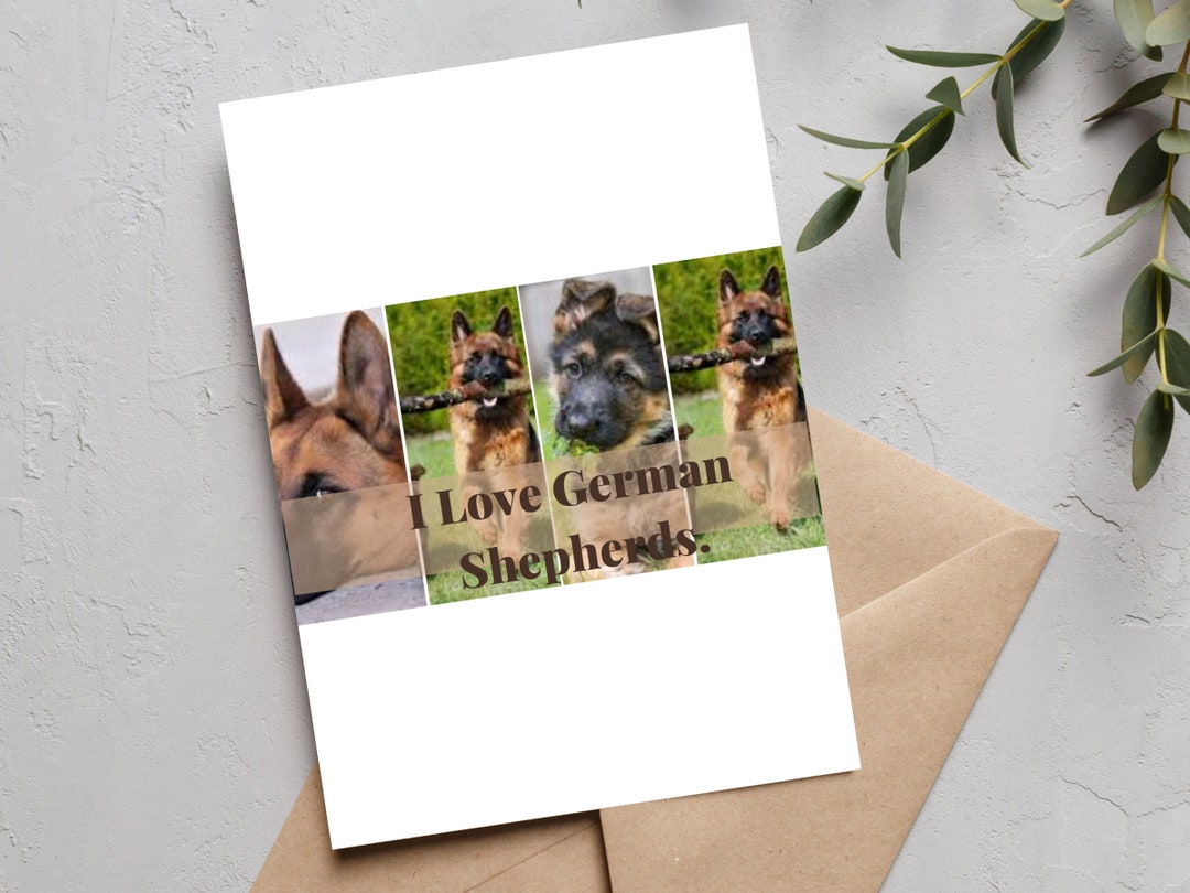 I Love German Shepherds Collage Template Card - Etsy