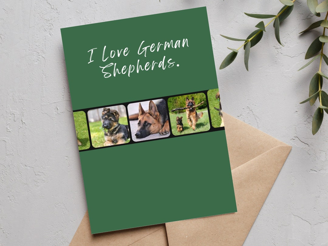 I Love German Shepherds Collage Template Card - Etsy