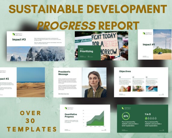 Sustainable Development Progress Report Templates - Etsy