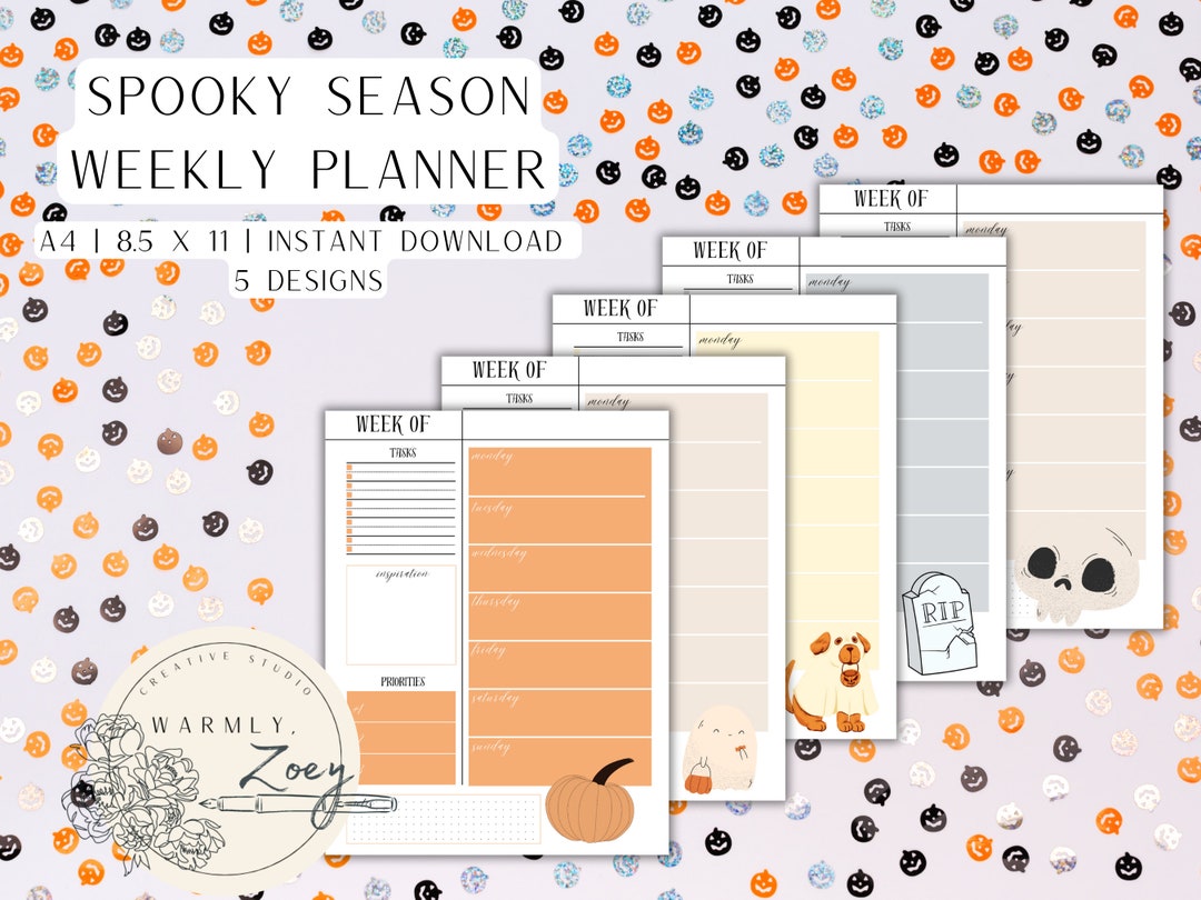 Halloween Weekly Planner || Weekly Planner to Do List, Week Schedule ...
