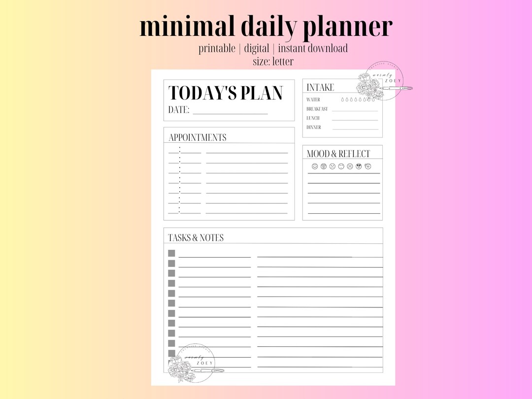 ERICA DAILY PLANNER || Daily Planner Printable, 2023 Daily Planner ...