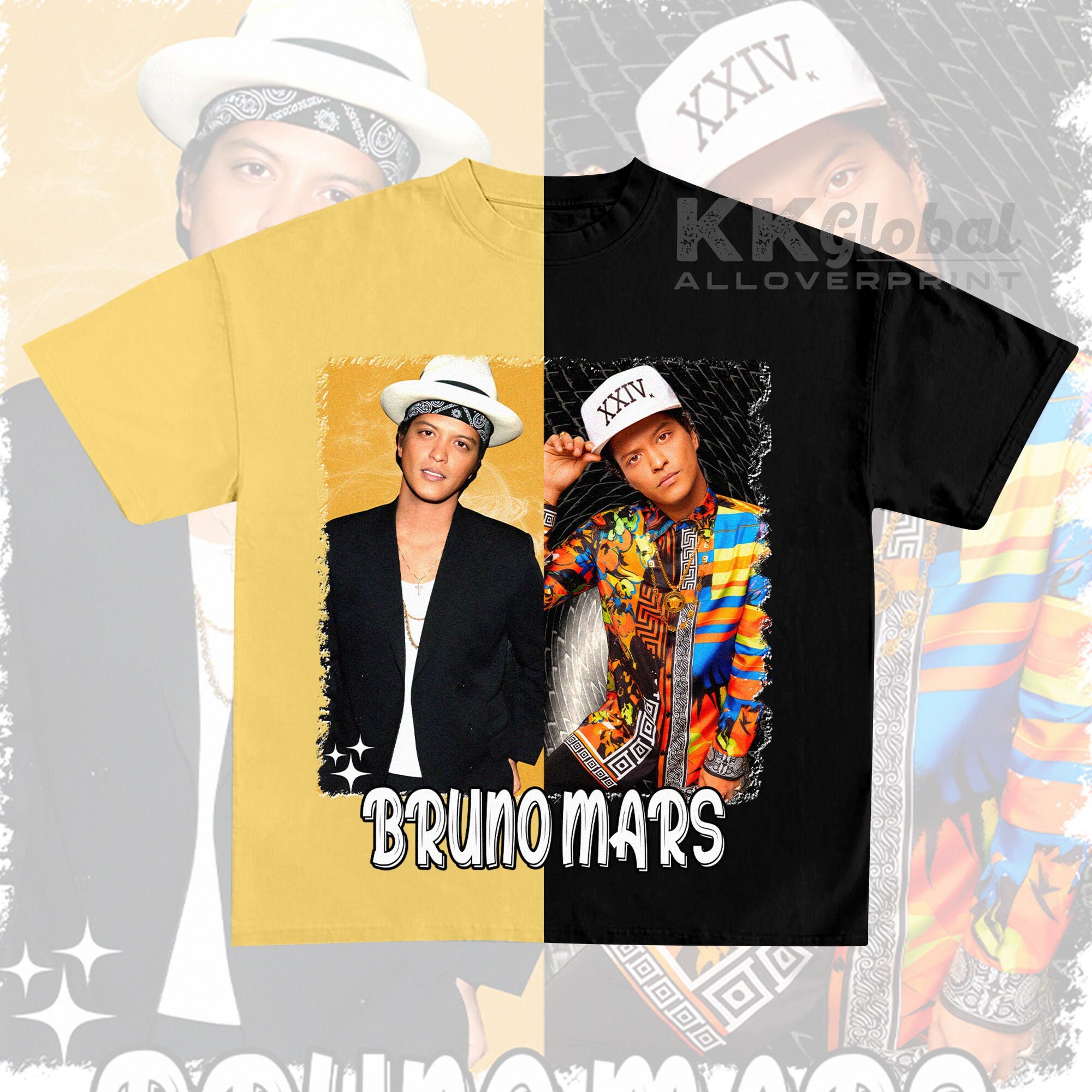 Bruno Mars Two Tone Split Shirt 3D, Bruno Mars 24K Magic World Tour ...