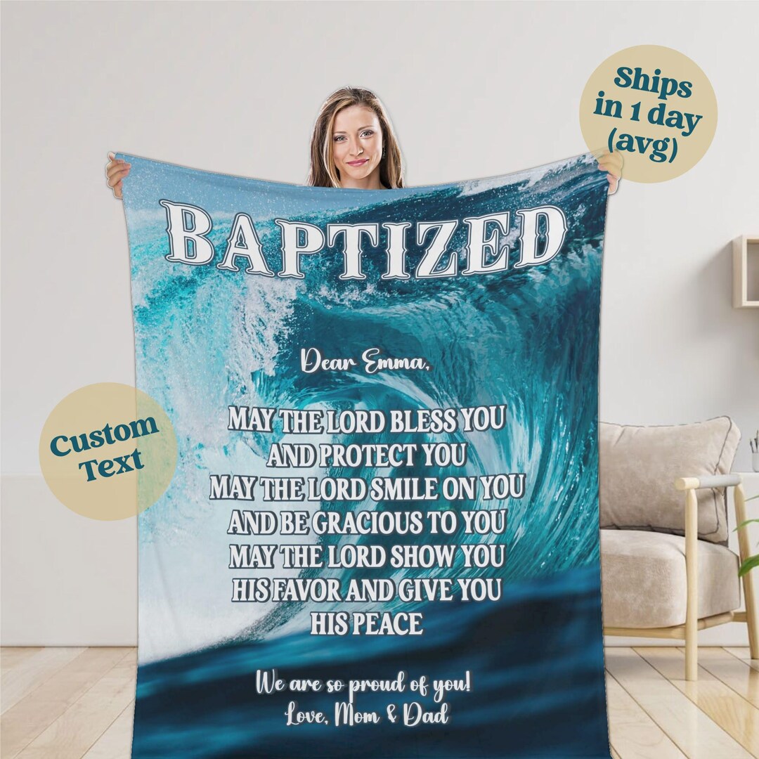 Personalized Baptism Blanket: Custom Christian Keepsake Gift - Etsy