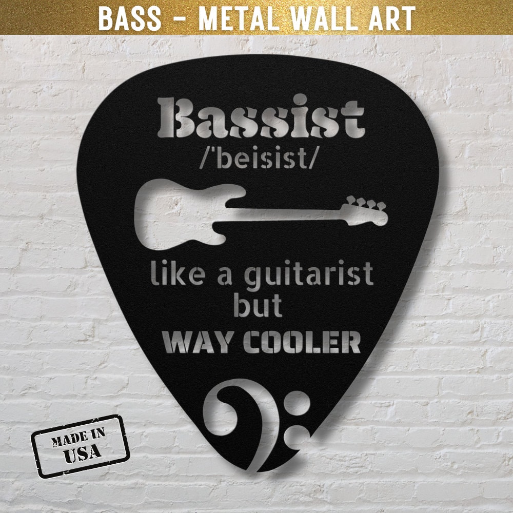 Bass Guitar Wall Art Metal Art for Bass Guitarist Sign for - Etsy