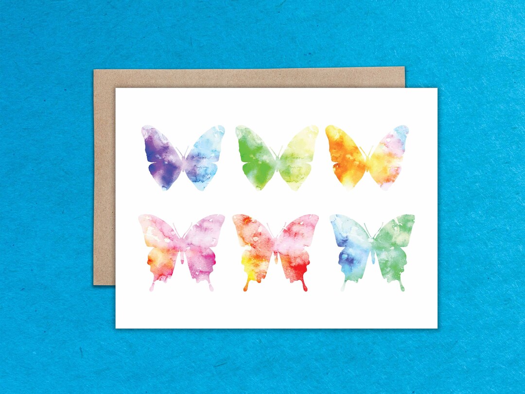 Watercolor Butterfly Notecard Set: Minimalist Stationery Gift Box - Etsy