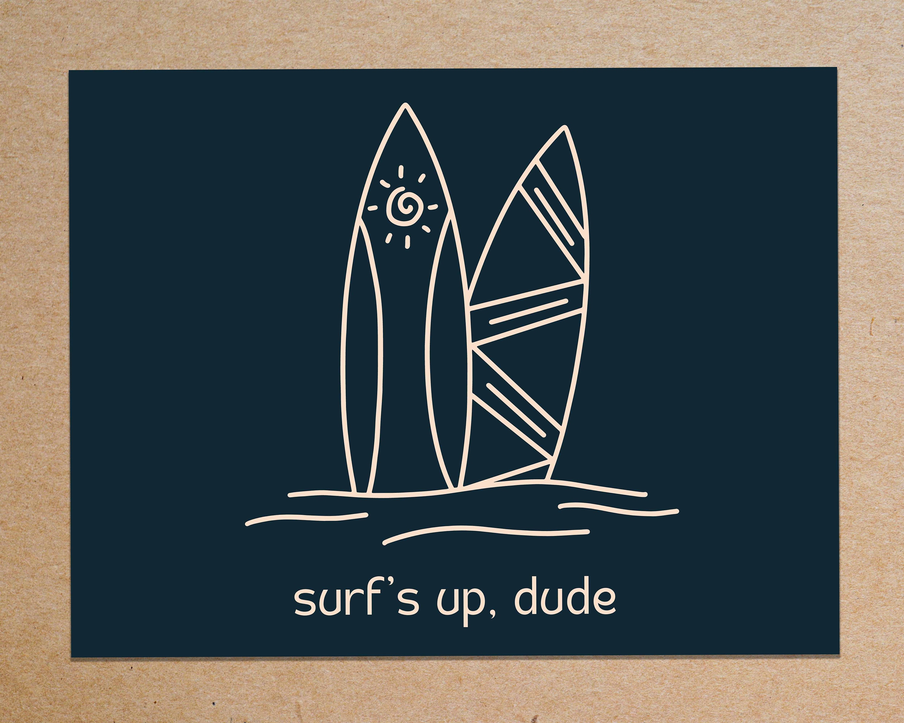 Surf's Up Dude oder Dudette Wall Art für Babyzimmer oder Kinderzimmer ...