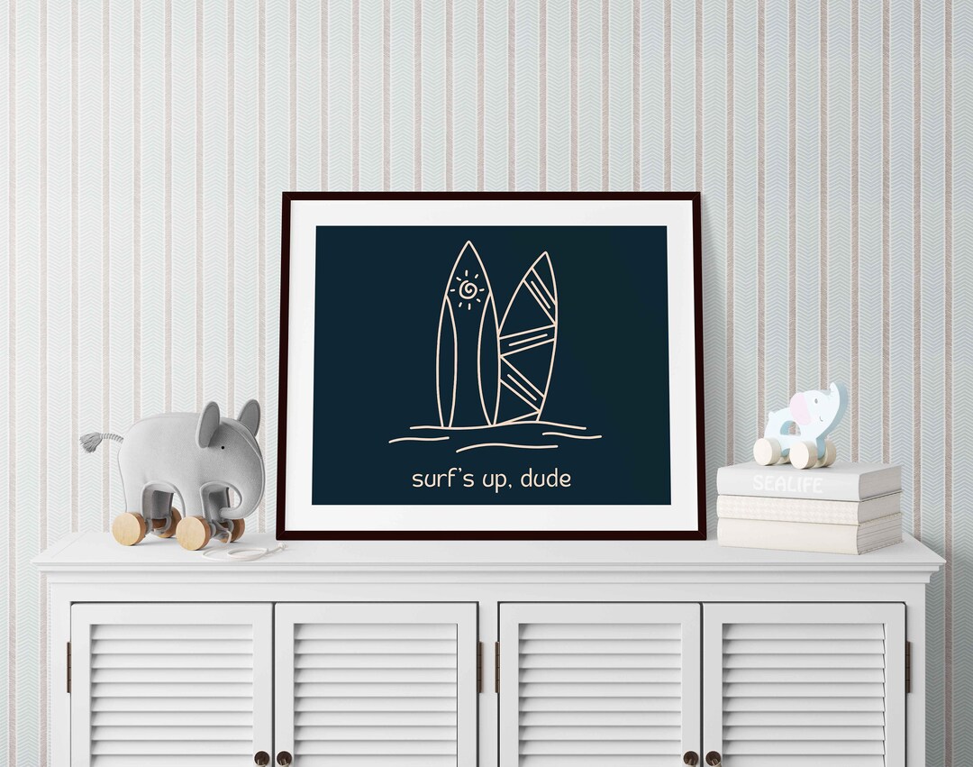 Surf's up Dude (or Dudette!) Wall Art for Nursery or Child's Room ...