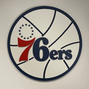 76ers | Custom 3D Printed Sign | Wall-mounted Decor for Man Cave - Etsy