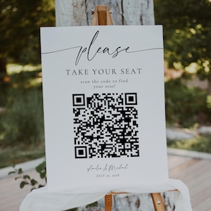 QR Code Seating Chart. Digital Seating Chart With QR Code. Modern ...