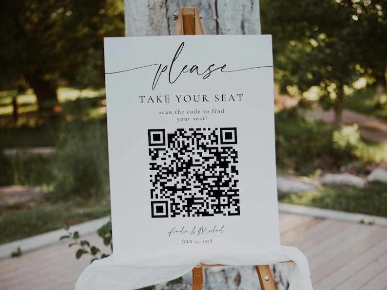 QR Code Seating Chart. Digital Seating Chart With QR Code. Modern ...