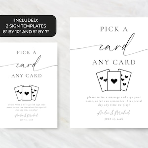 Playing Cards Guest Sign. Please Sign Our Guestbook. Editable Sign ...