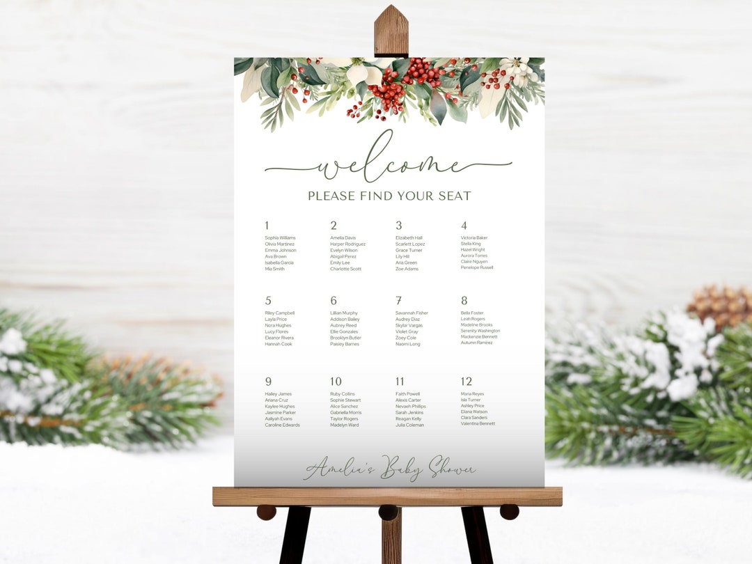 Baby Shower Seating Chart Printable. Find Your Seat. 2 Sizes. Gender ...