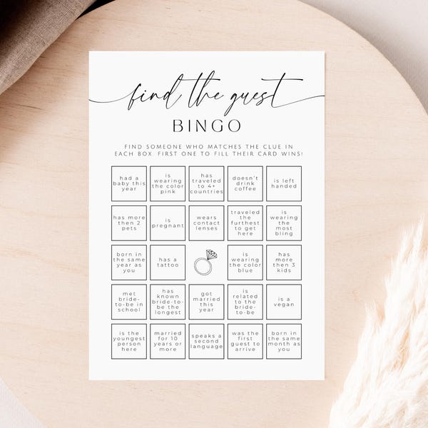 Printable Guest Cards - Etsy