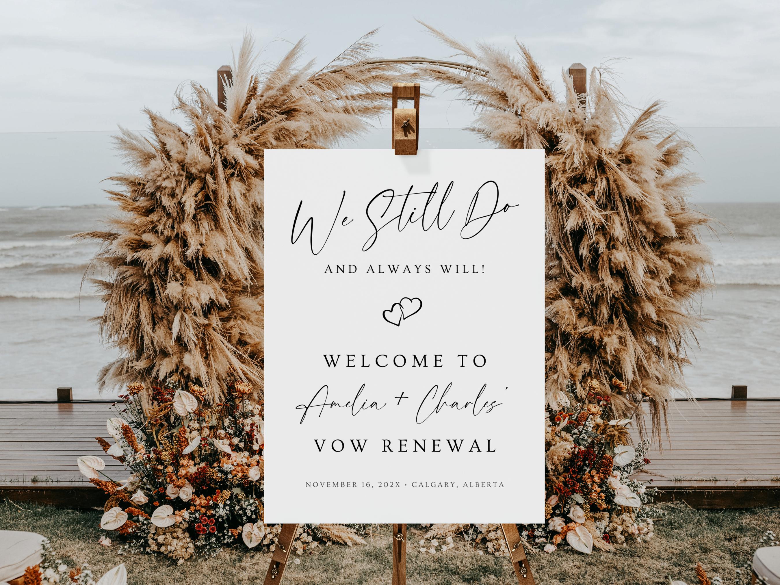 We Still Do Printable Sign. Vow Renewal Welcome Poster. Modern ...