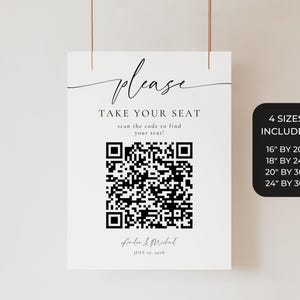 QR Code Seating Chart. Digital Seating Chart With QR Code. Modern ...