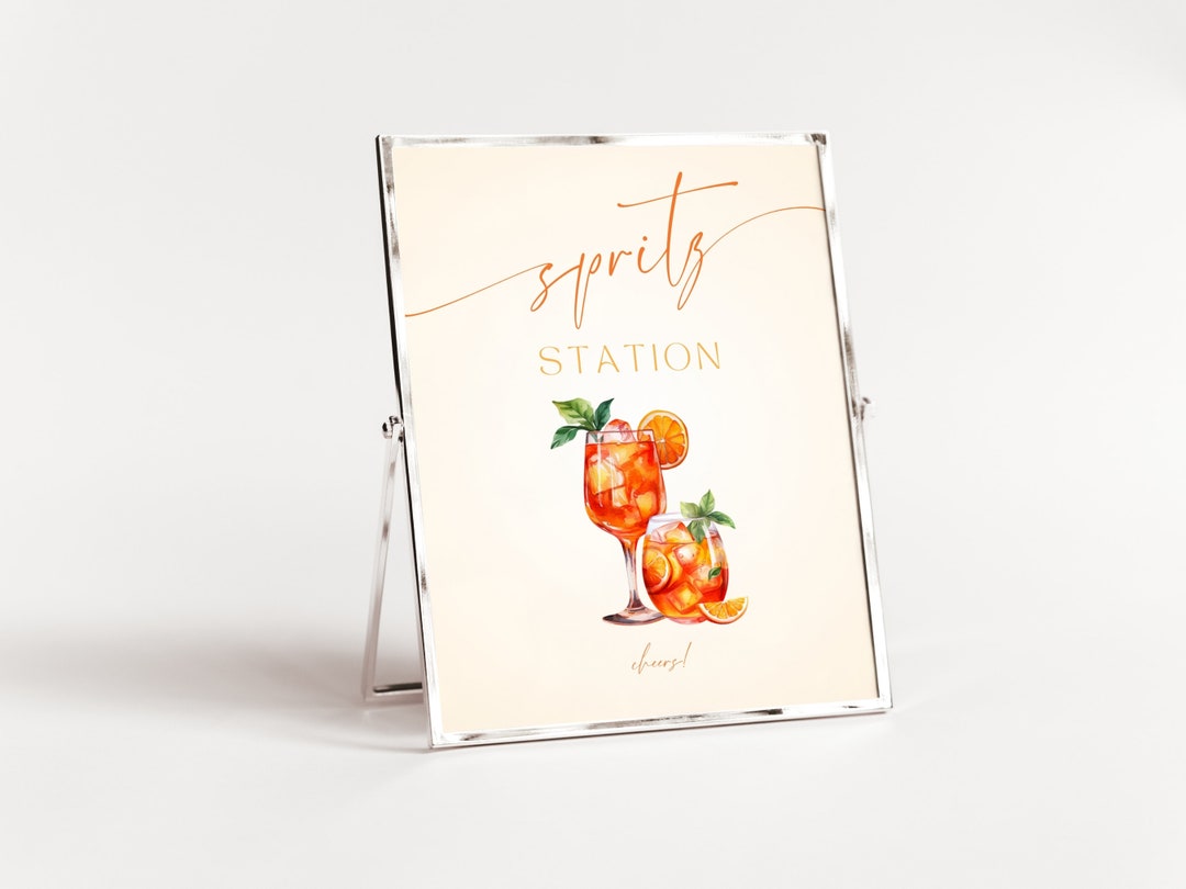 Aperol Spritz Bridal Shower Decor. Spritz Station Sign. Signature ...