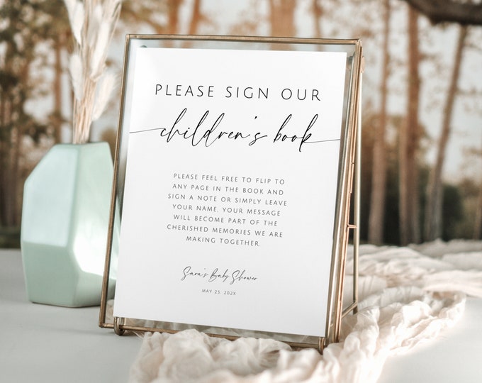 Please Sign Our Children’s Book Sign, Baby Shower Guestbook Sign ...