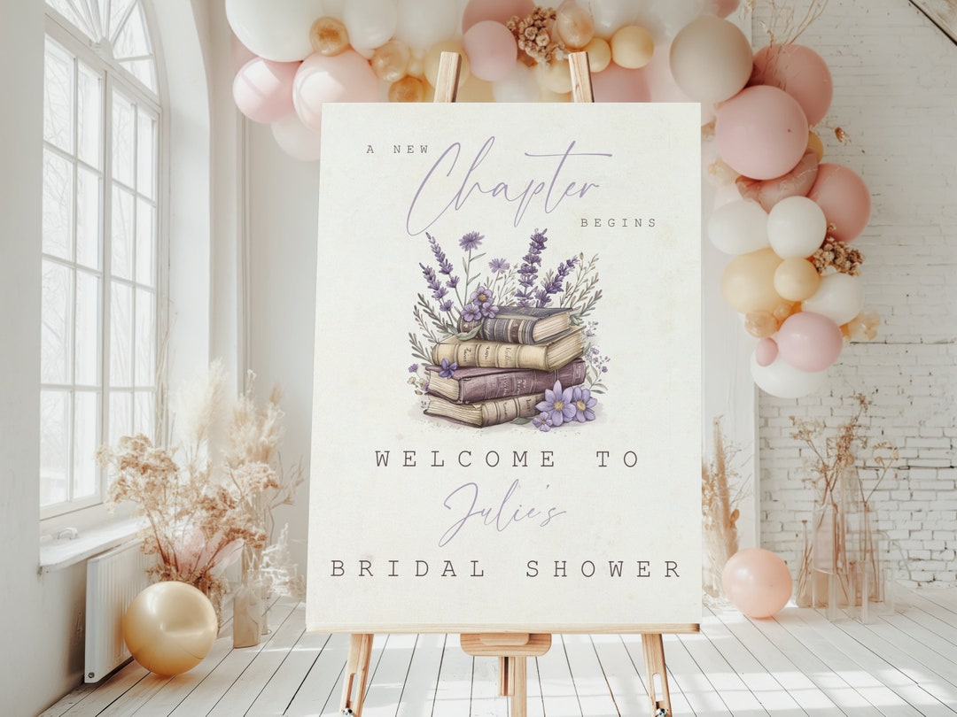 New Chapter Bridal Shower Decor. Storybook Welcome Poster. Book Themed ...