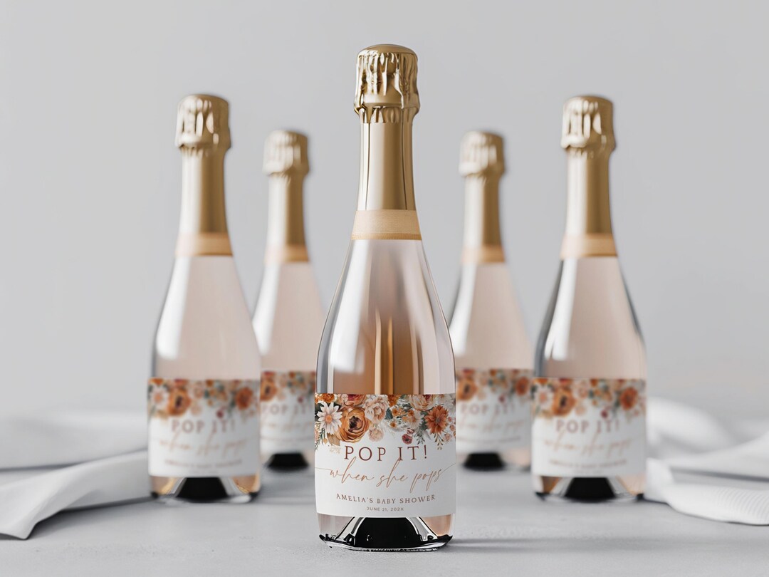 Printable Editable Pop It When She Pops Tags. Fall in Love Champagne ...