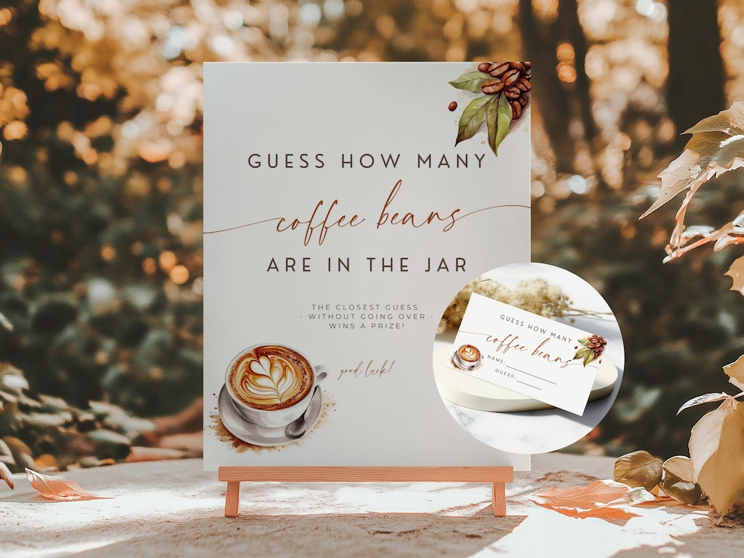 Guess How Many Coffee Beans Sign. Love is Brewing Bridal Shower Sign ...