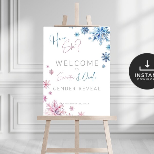 Snowflake Gender Reveal Sign - Etsy
