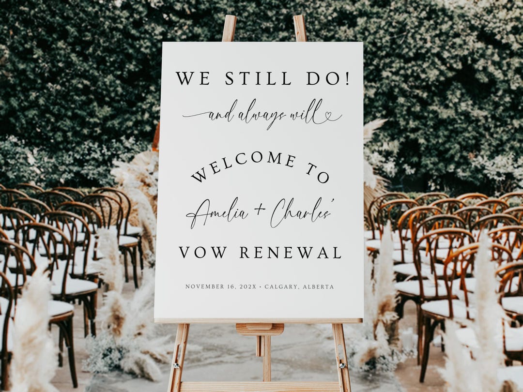 Vow Renewal Welcome Sign. Annniversary Party Welcome Poster. Modern ...