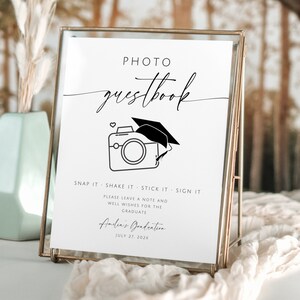 Photo Guestbook Graduation Sign. Polaroid Grad Guestbook. Modern Class ...